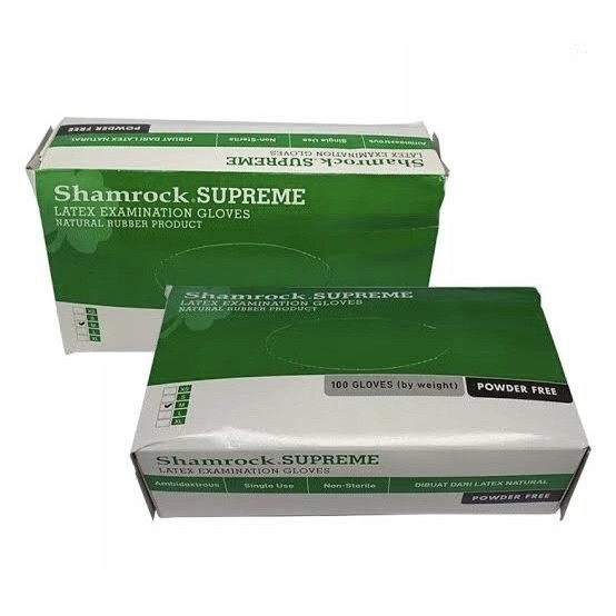 Jual Sarung Tangan SHAMROCK SUPREME LATEX Powder Free isi 100 pcs/box ...