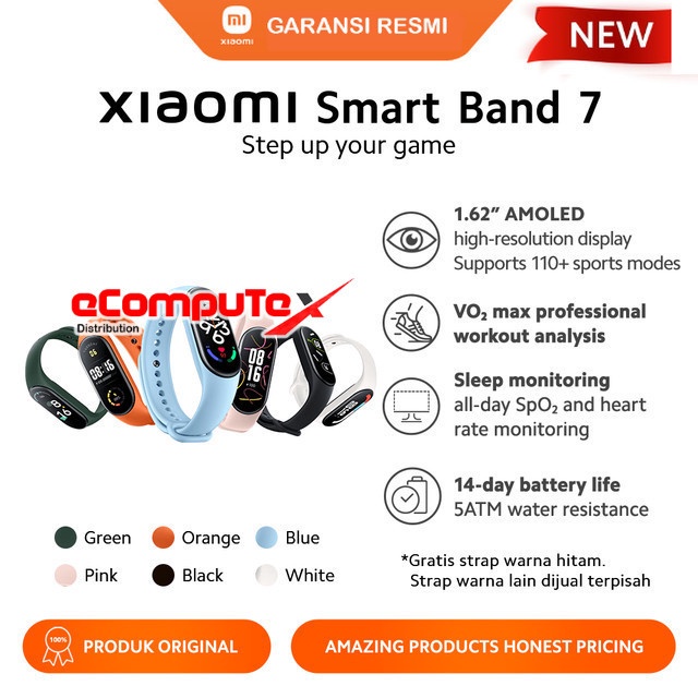Jual XIAOMI MI SMART BAND 7 / SMART WATCH 1,62" AMOLED BLUET OOTH 110 ...