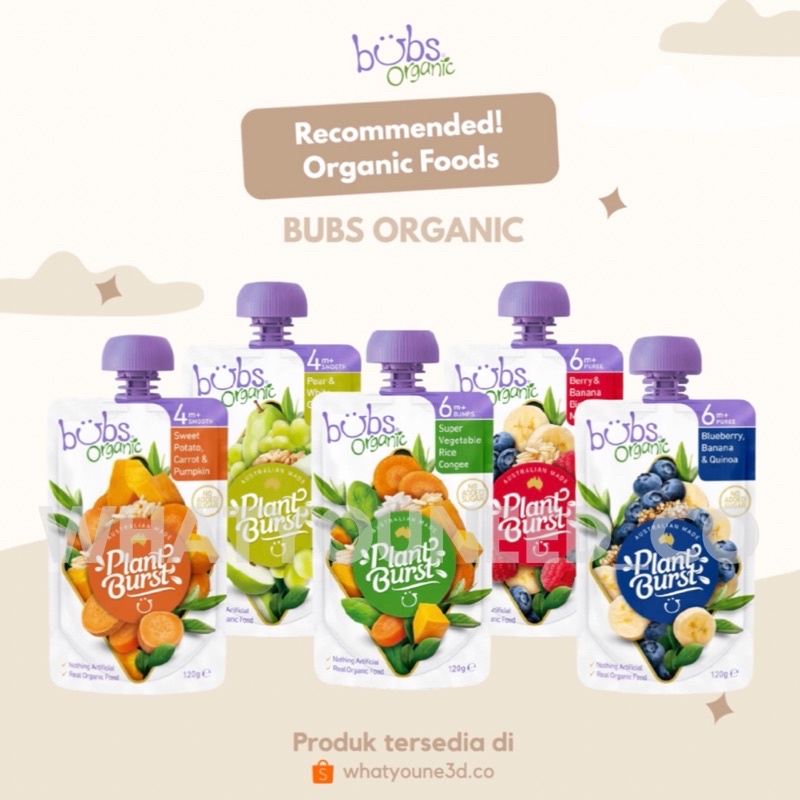 Jual Mpasi Bubs Organic Baby Food Pouch (120g) | Baby Travel Food ...