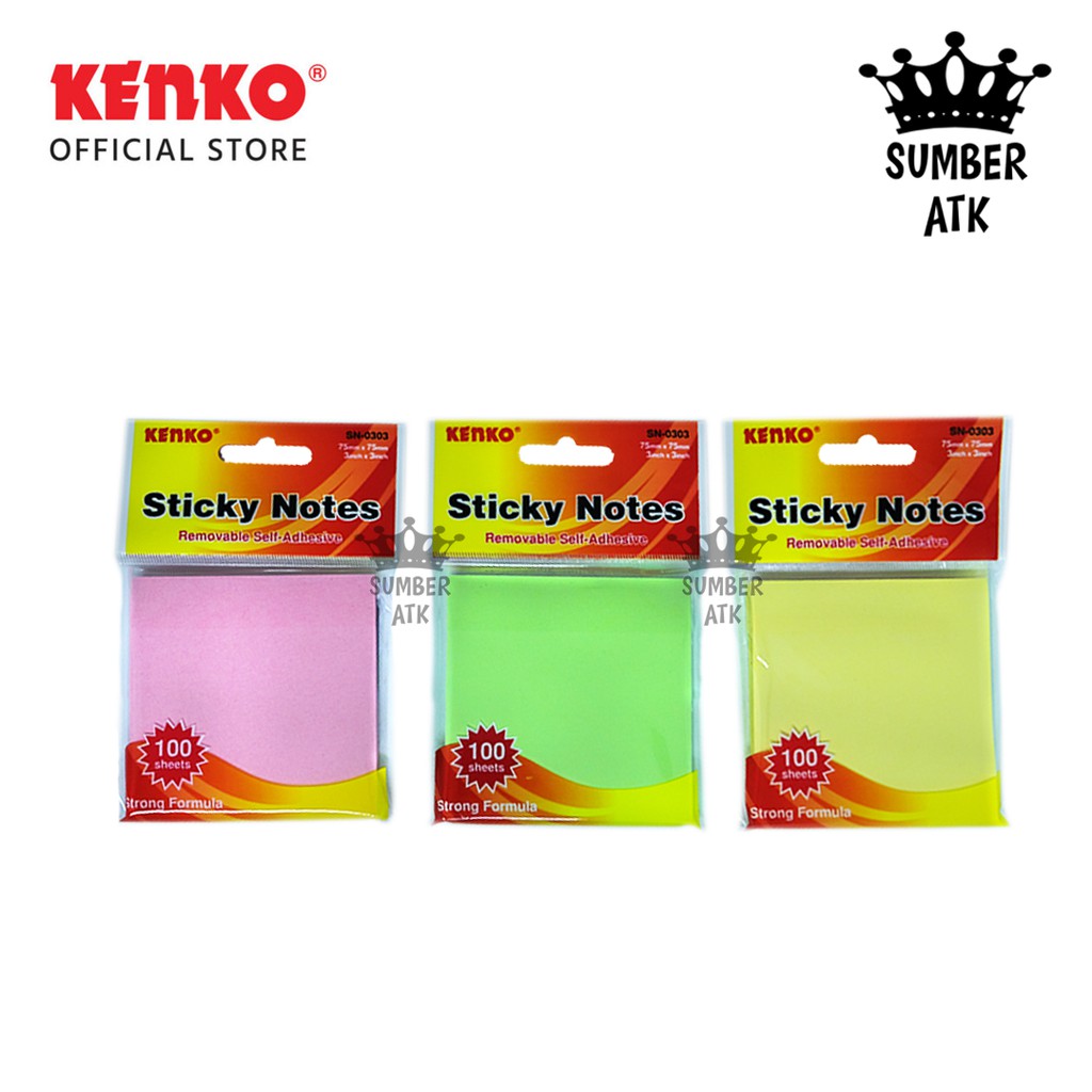 Jual STICKY NOTE KENKO SN-0303 / KERTAS MEMO ( 100 Lembar ) - 1 PAD ...