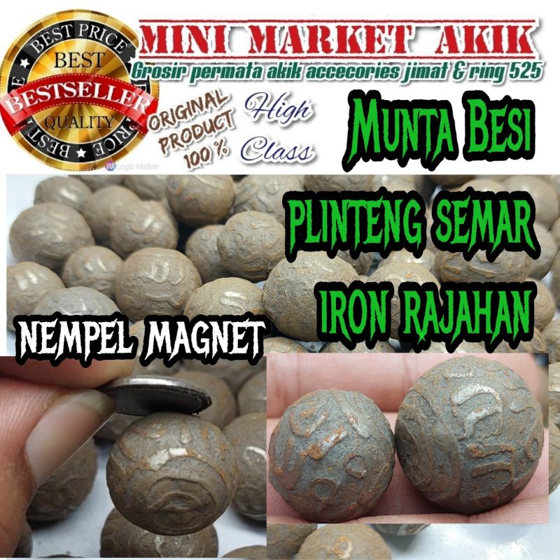 Jual Batu munta besi / plinteng semar rajahan / kelereng rajahan ...