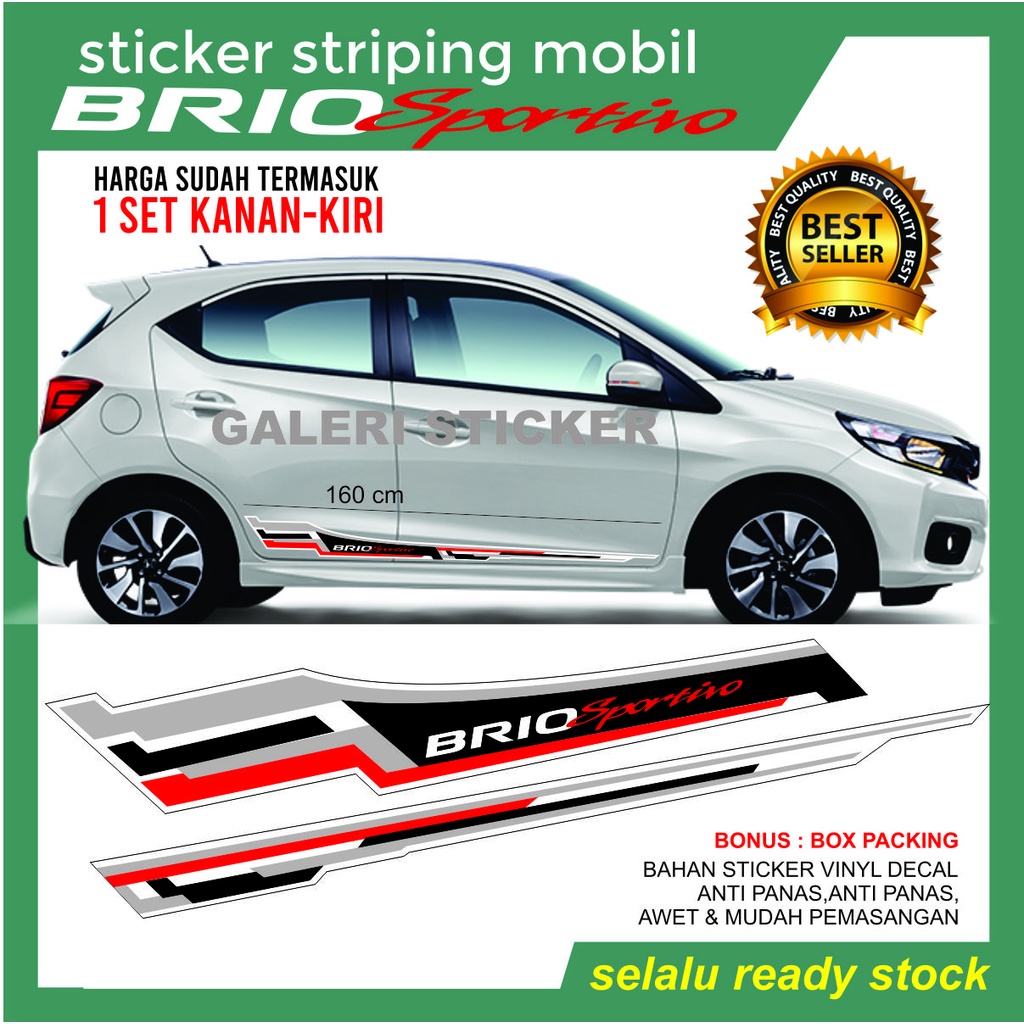 Jual sticker striping mobil honda brio sportivo modif | Shopee Indonesia