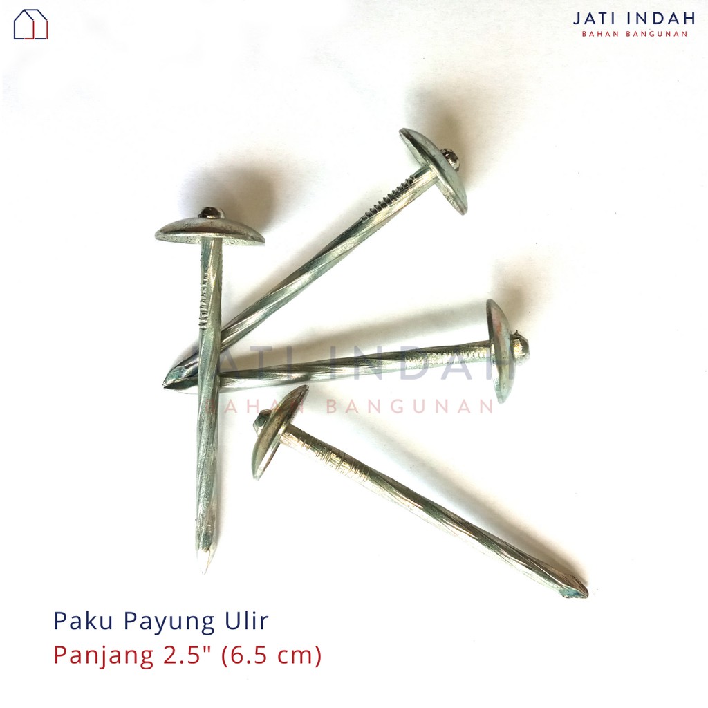 Jual PAKU PAYUNG ULIR 2,5 INCH / 6,5 CM / PAKU SENG ASBES (1 ons/ 100 gram) | Shopee Indonesia