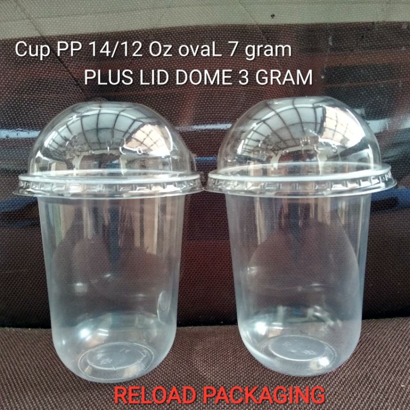 Jual Gelas Plastik PP OvaL 14oz Plastic Cup PP OVAL 14 oz U Round U ...