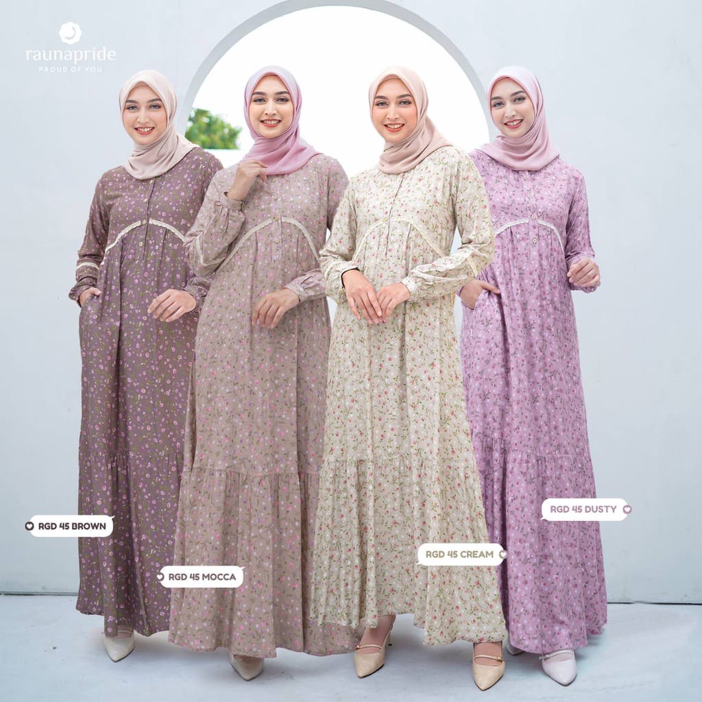 Jual Rauna RGD 45 - Gamis Rauna Terbaru 2022 - Gamis Motif Kekinian ...