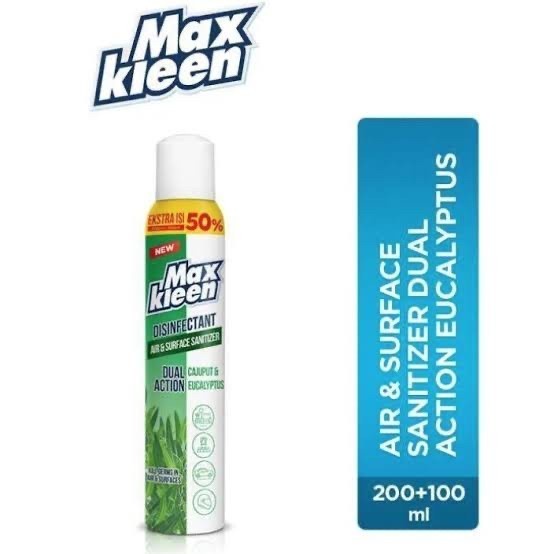 Jual Maxkleen Disinfectant Aerosol Spray Dual Action - 200 + 100 ML ...
