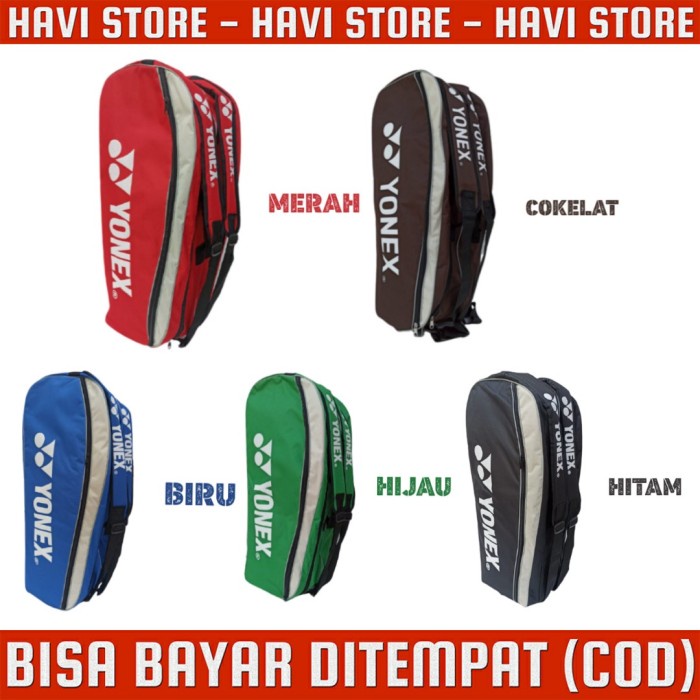 Jual DM Tas Raket Badminton 2 Resleting - Hitam | Shopee Indonesia