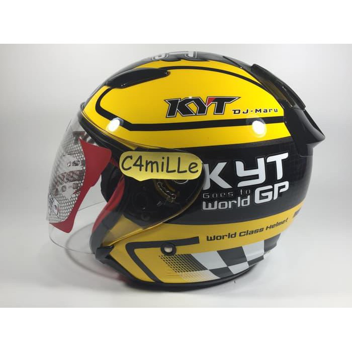 Jual Exsclusive Helm Kyt Dj Maru Motif Gp Word Kuning Best Deall | Shopee Indonesia