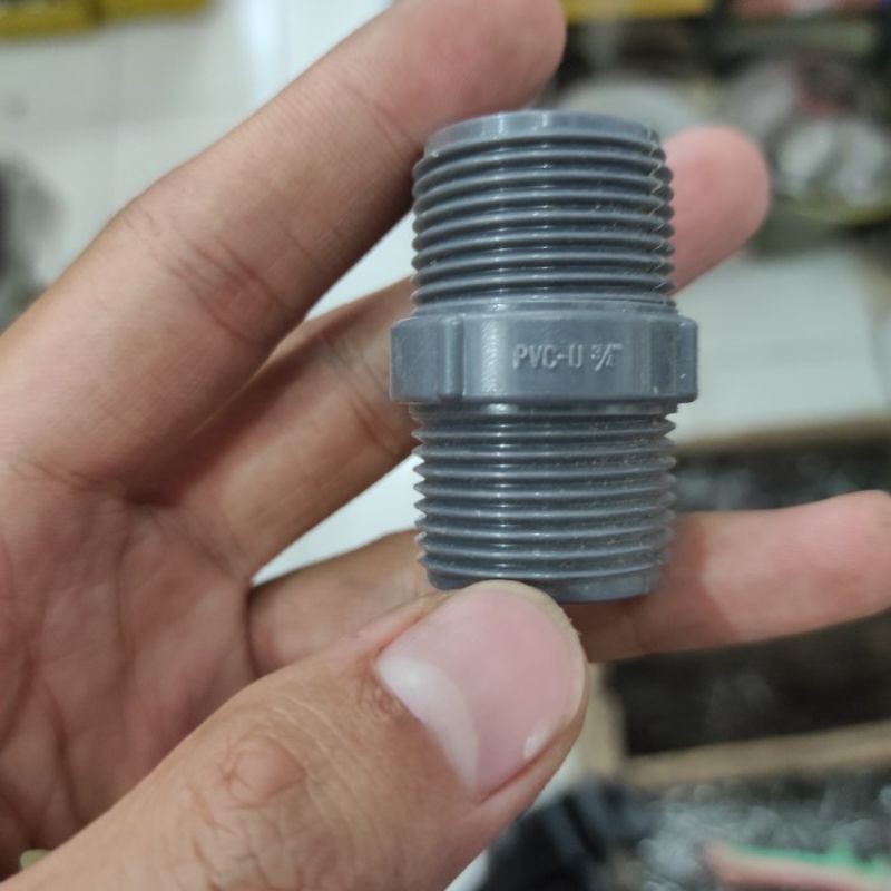 Jual Double Nepple 3/4inch Penguin | Bahan PVC | Double Drat 3/4 ...