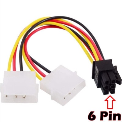 Jual Kabel PCI E 6 Pin Ke Kabel 2 Molex 4 Pin Power Vga | Shopee Indonesia