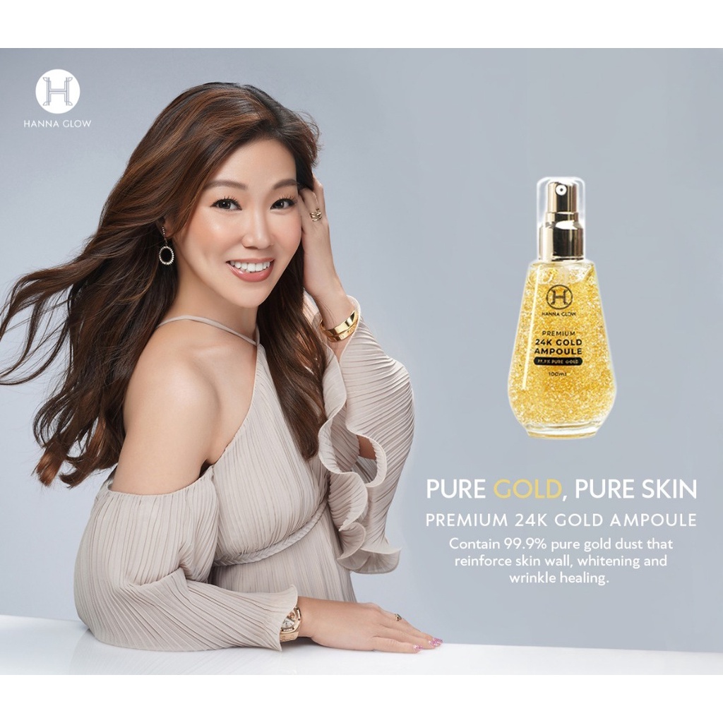 Jual HANNA GLOW PREMIUM 24K GOLD AMPOULE 100ML SKINCARE KOREA ORIGINAL BPOM SERUM WAJAH GLOWING ...
