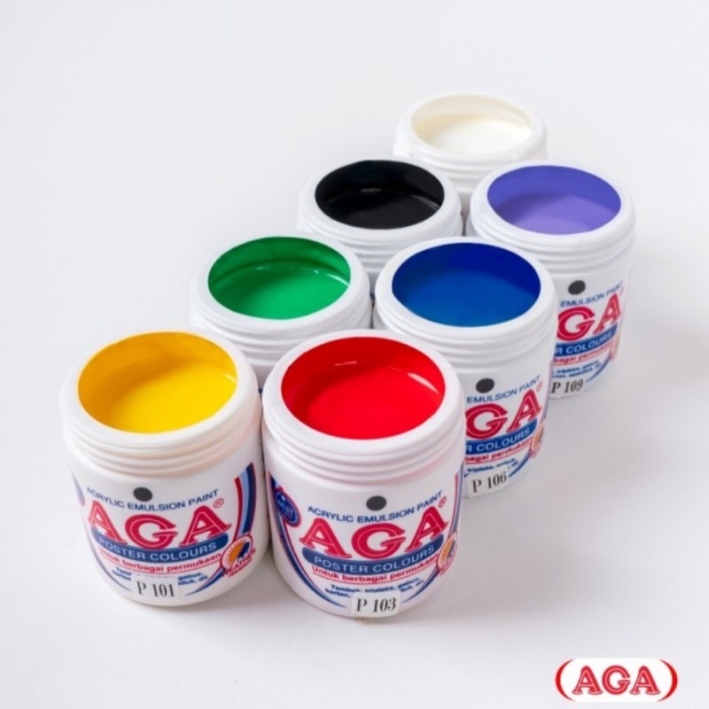 Jual ACRYLIC EMULSION PAINT / CAT POSTER COLOURS MEREK AGA 100CC | Shopee Indonesia