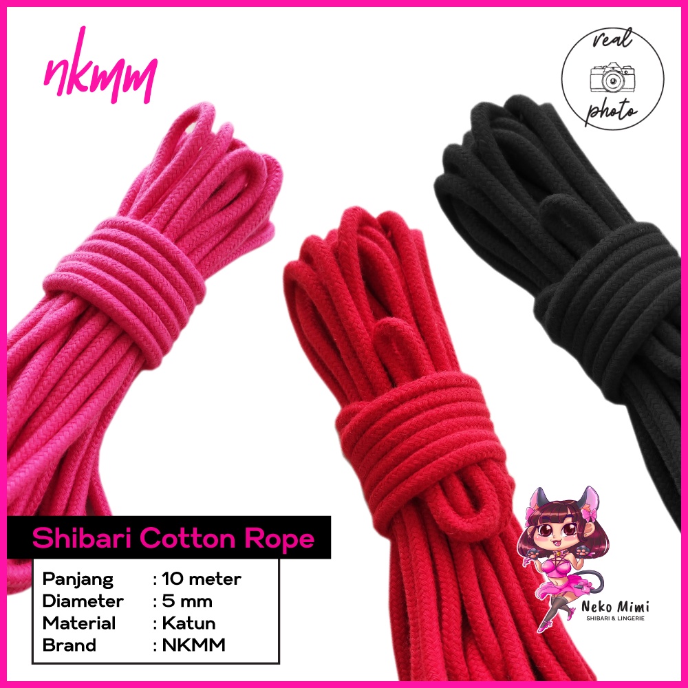 Jual NKMM Tali Katun Shibari 10meter Cotton Rope Pink Red Merah Hitam ...