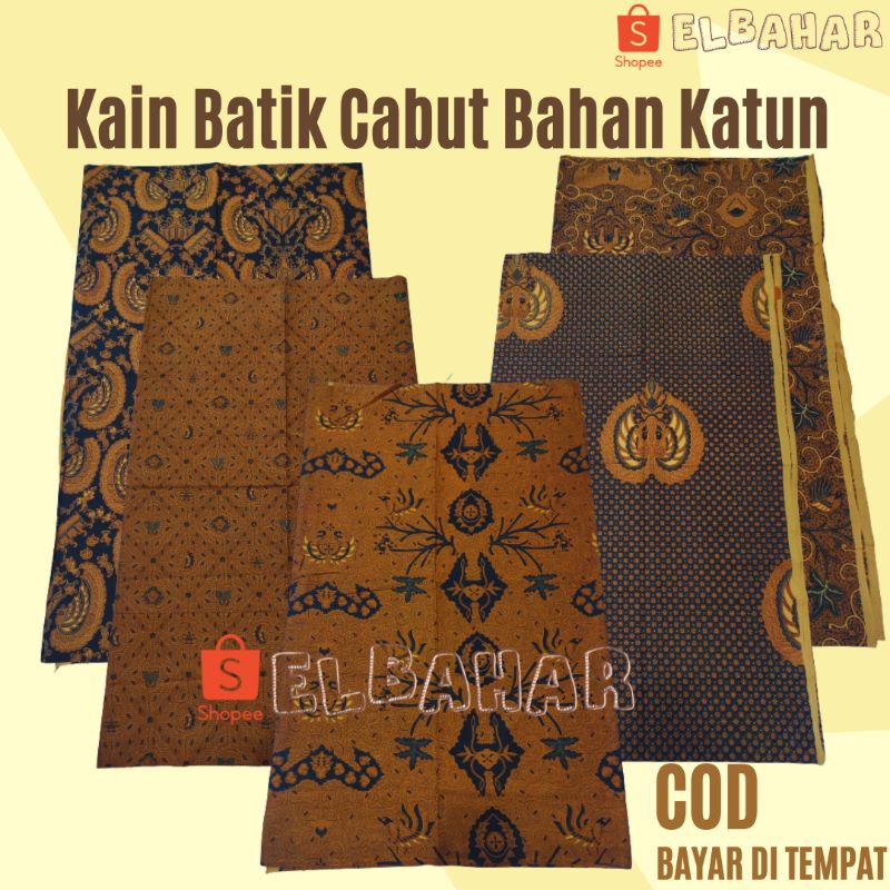 Jual Kain Batik Sogan CABUT Samping Kain Panjang Jarik Jarit Kebat Tapih | Shopee Indonesia
