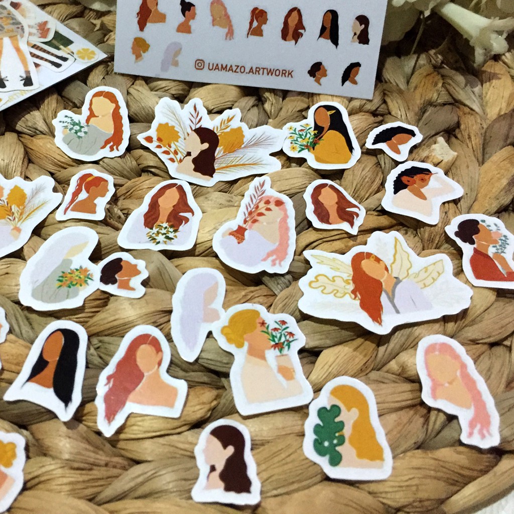 Jual Sticker Tumblr / Women Ilustr / Sticker Pack / Sticker Lucu ...