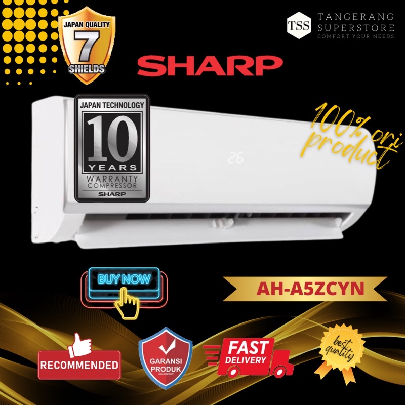 Jual AC SHARP 1/2 PK STANDARD AH-A5ZCYN / 5ZCYN ZCYN 344 WATT AIR ...
