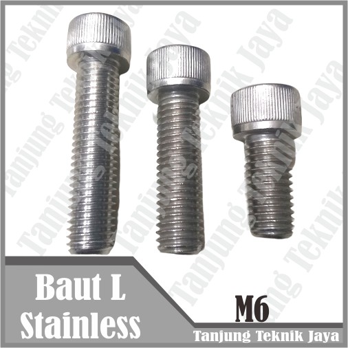 Jual 5 PCS Baut L Stainless m6/ Stenlis / Stanlis / Baut LSS M6 DRAT HALUS KUNCI L5 MURAH ...