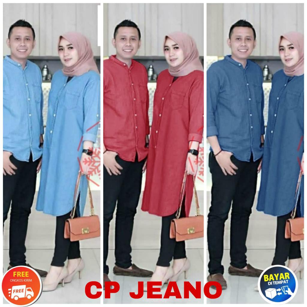 Jual WNX - Couple Jeano Denim / Baju Couple Tunik Wanita / Cod / Bisa Bayar Ditempat / Gratis ...