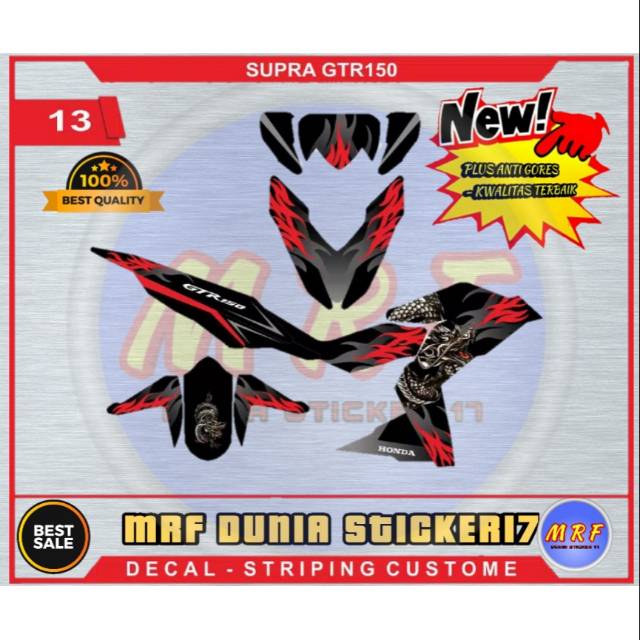 Jual Stiker decal supra GTR 150 decal motor supra GTR 150 sticker motor ...