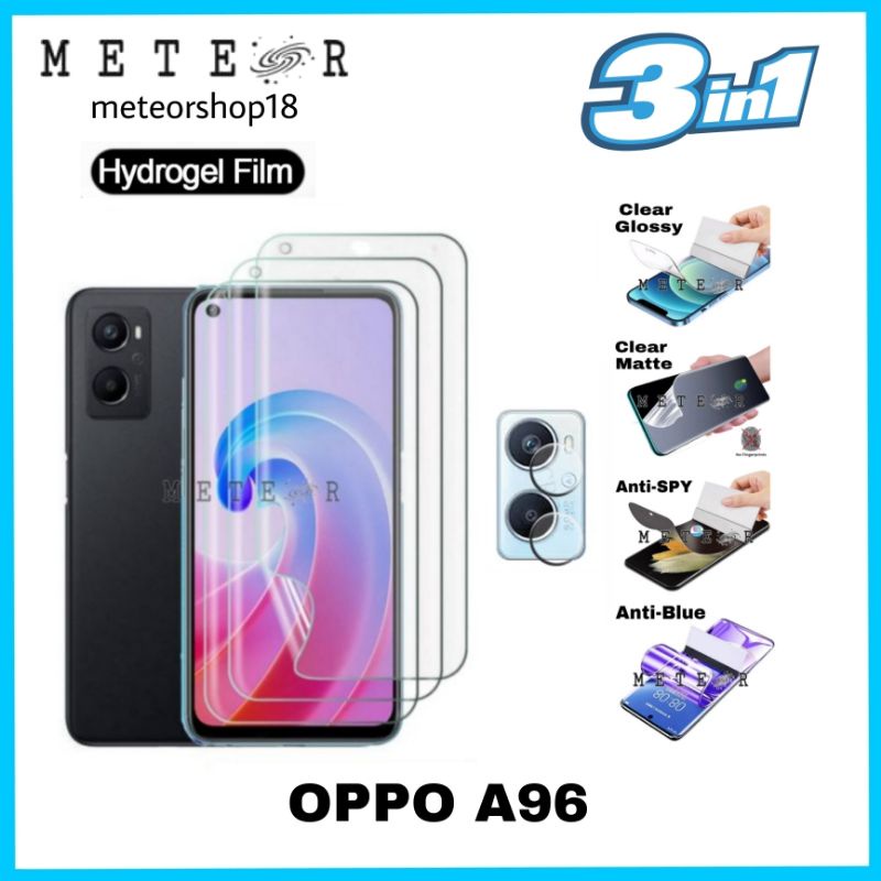 Jual OPPO A96 HYDROGEL FRONT BACK SCREEN CAMERA PROTECTOR ANTI GORES CLEAR BLUE SPY MATTE GLOSSY ...