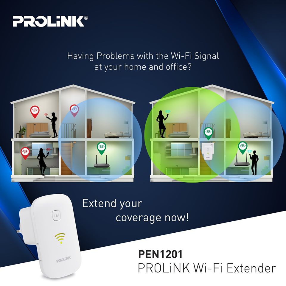 Jual PROLINK Repeater 300Mbps Wireless Extender PEN1201 Travel Router ...