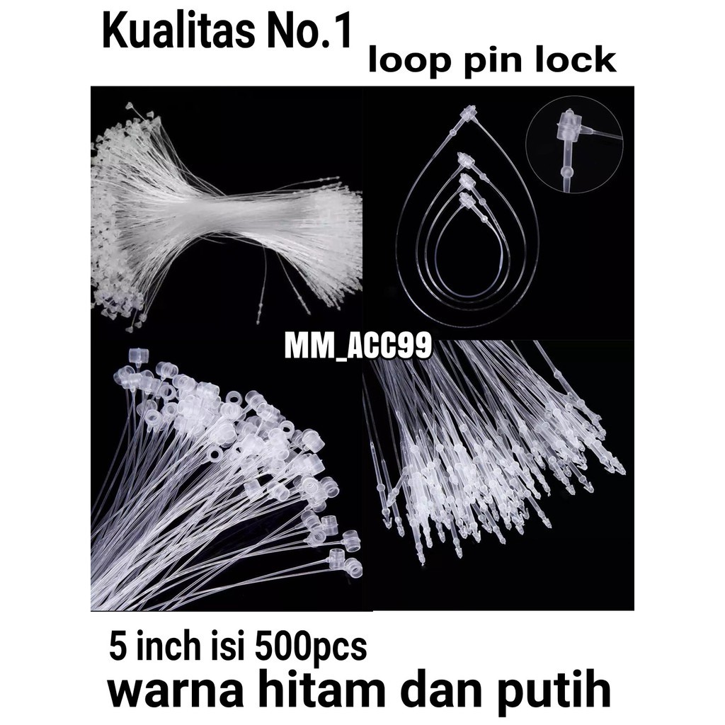 Jual LOOP PINS 5 INCH ISI 500PCS LOCK PINS HITAM/PUTIH | Shopee Indonesia