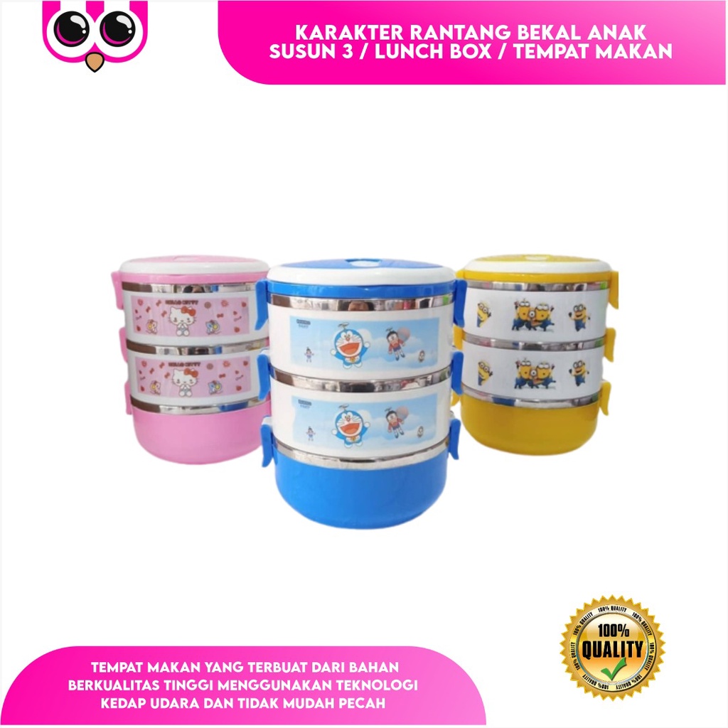 Jual KARAKTER RANTANG BEKAL ANAK SUSUN 3 / LUNCH BOX / TEMPAT MAKAN ...