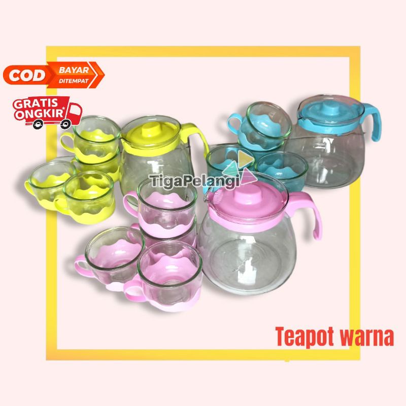 Jual Teapot set paket 5 in 1 kaca, teko kaca set, teko mini, teko kaca ...