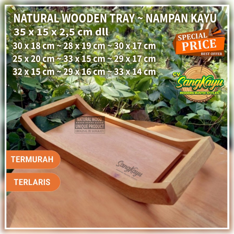 Jual SangKayu Nampan Kayu Wooden Tray Nampan Saji Serving Tray | Shopee ...
