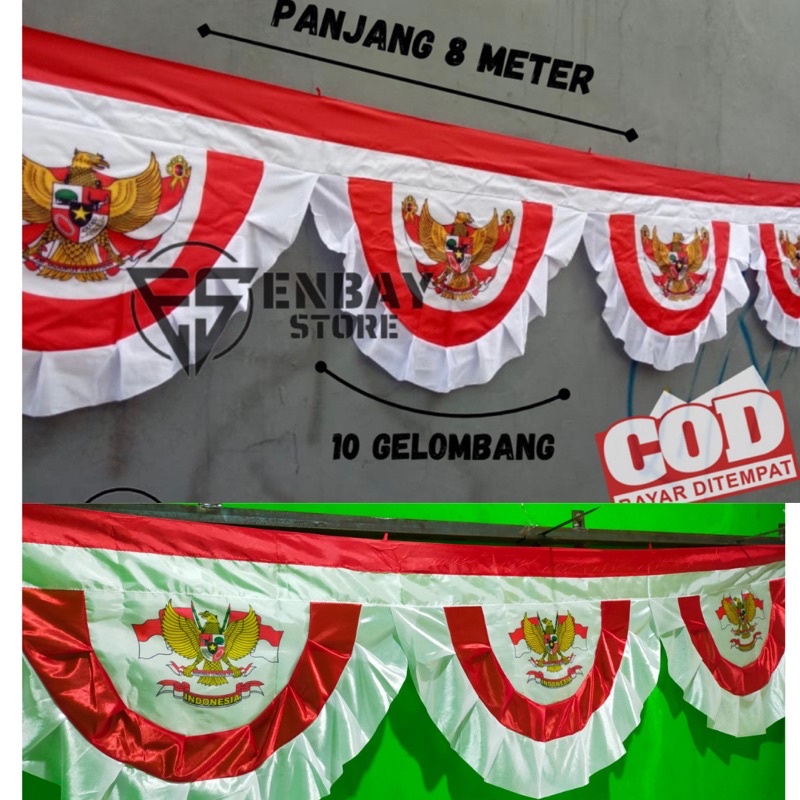Jual Bendera Background Garuda Jadul 5/10 Gelombang Size (4 & 8 Meter ...