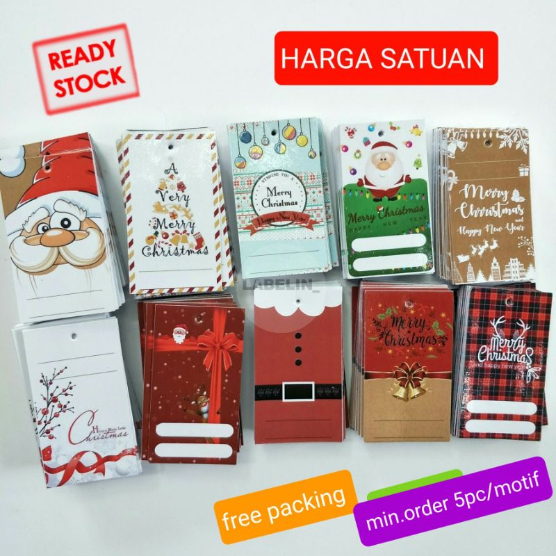 Jual PART-18 READY SATUAN HangTag Christmas Natal hampers hangtag Label ...