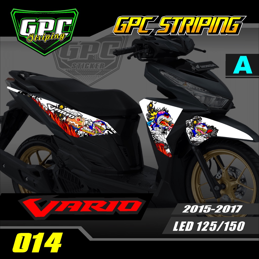 Jual Sticker Striping Stiker Lis Variasi Vario Led 125/150 Thailand Thailook Desain Doraemon ...