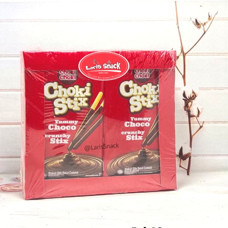 Jual Choki Choki Stix Biskuit Stik Salut Cokelat 24gr (isi 12) | Shopee ...