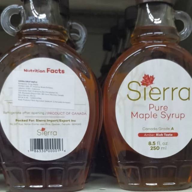 Jual SIERRA PURE MAPLE SYRUP - SIRUP MAPPLE 250ml | Shopee Indonesia