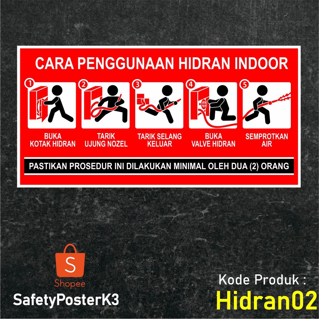 Jual Stiker Cara Penggunaan Hidran Indoor Safety Sign | Shopee Indonesia