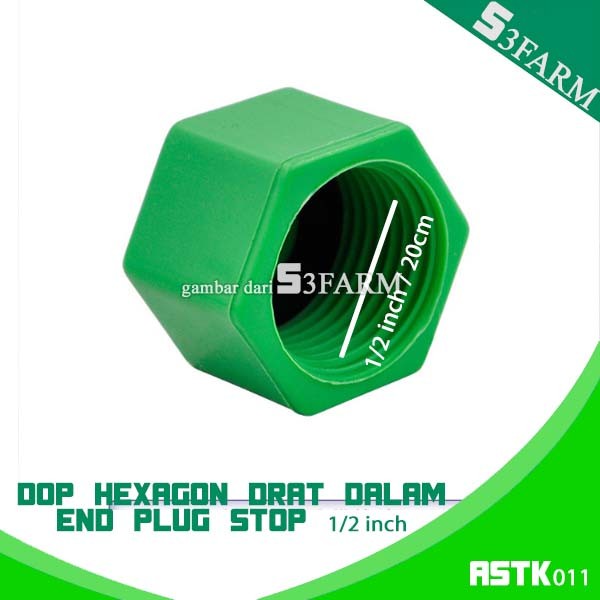 Jual Tutup Kran Dop Drat Dalam Segi Lima Plug PPR PVC Cap Seal 1/2 inch ...