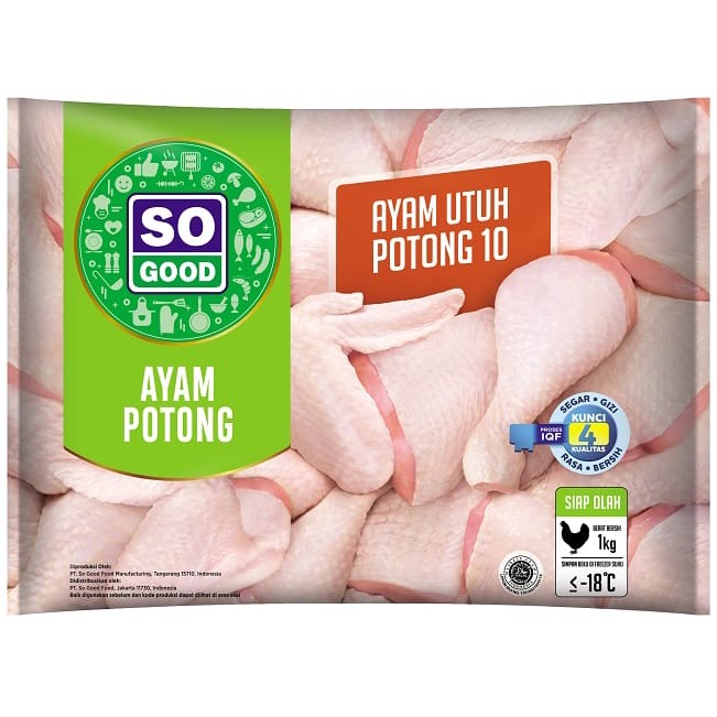 Jual AYAM UTUH POTONG 10 SO GOOD JAPFA HIGIENIS 1KG HALAL | Shopee ...