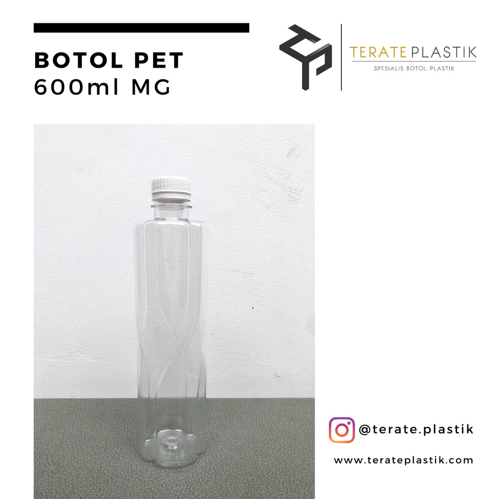 Jual Per20pcs, Botol Plastik 600ml MG | Botol Minuman 600ml | Tutup Putih/Hitam | Shopee Indonesia