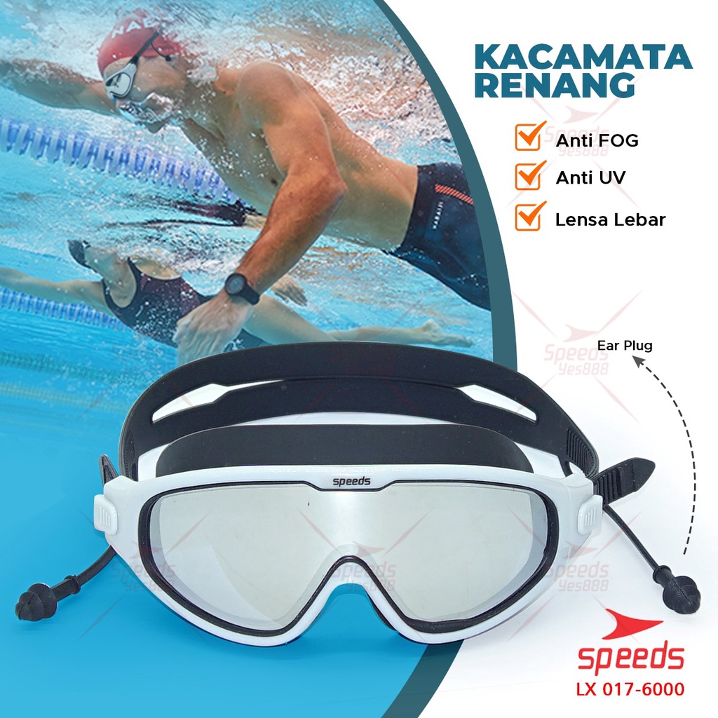 Jual SPEEDS Kacamata Renang Dewasa Anti Fog Bening Anti Uv Kacamata ...