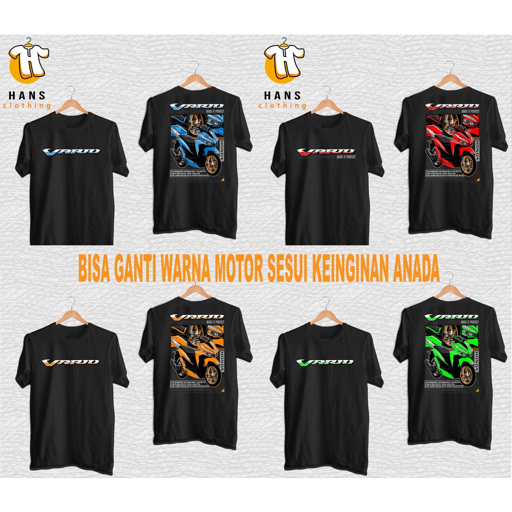 Jual Kaos Baju Oblong Pria/wanita Distro Otomotif MOTOR HONDA VARIO BISA GANTI WARNA MOTOR SESAI ...