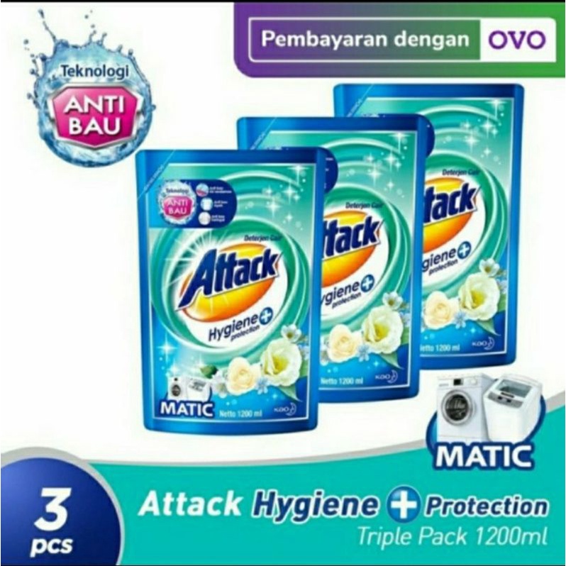 Jual Attack Hygiene Plus Protection Liquid Deterjen Cair 1200 Ml Paket ...