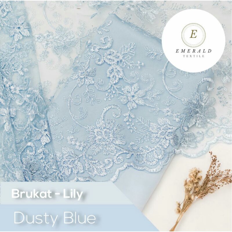 Jual SETENGAH METER Kain Brokat Tile Prancis Bahan Kebaya Motif Lily ...