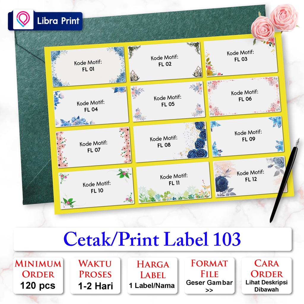 Jual CETAK STIKER LABEL 103 / PRINT LABEL NAMA UNDANGAN / LABEL BUKU ...