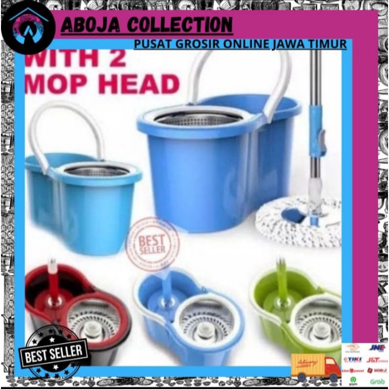 Jual alat pel lantai putar 360 magic spin mop pel lantai otomatis ...