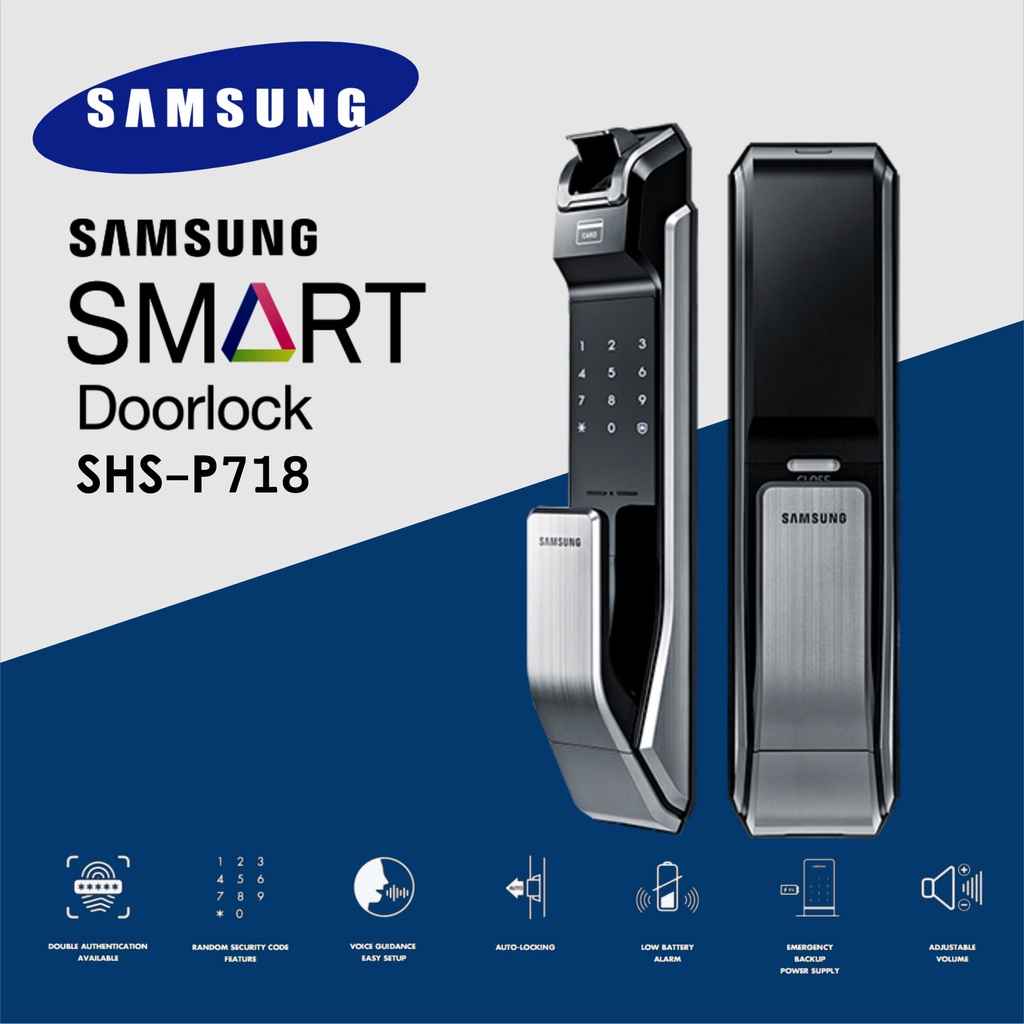 Jual SAMSUNG SHS-P718 Fingerprint & Push Pull Digital Lock ( Silver ) | Shopee Indonesia