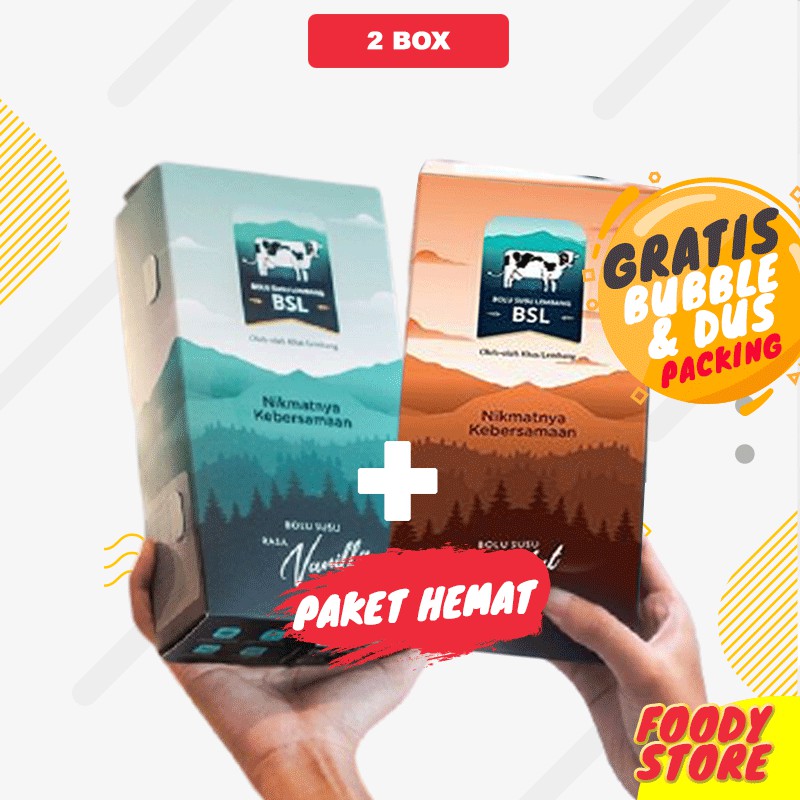 Jual [KHUSUS P. JAWA] Paket Bolu Susu Lembang BSL termurah varian original coklat vanila bolu ...
