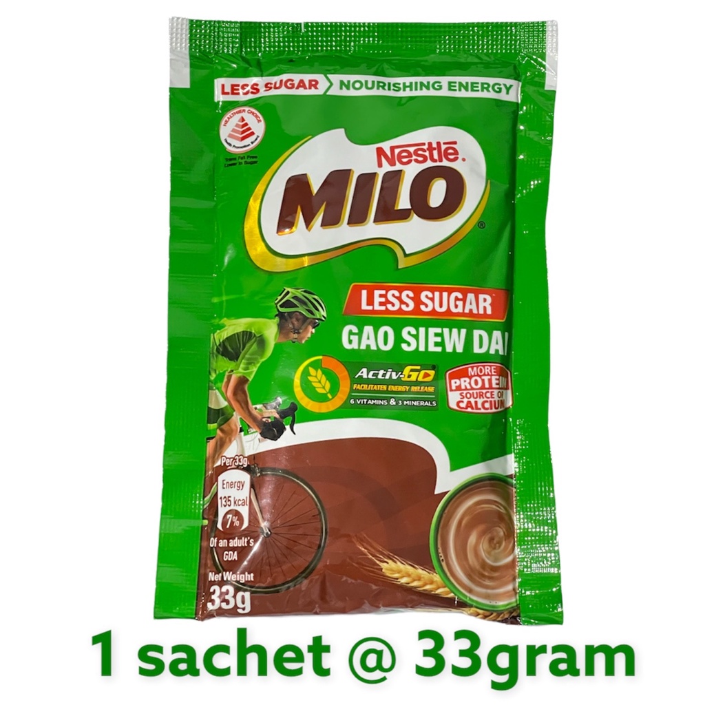 Jual MILO SINGAPURA GAO SIEW DAI | LESS SUGAR 1 SACHET @ 33 gram | MADE ...