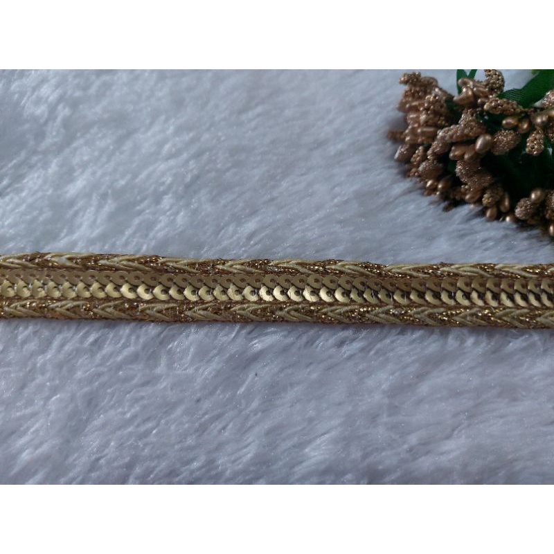 Jual renda india benang emas silang payet jejer | Shopee Indonesia