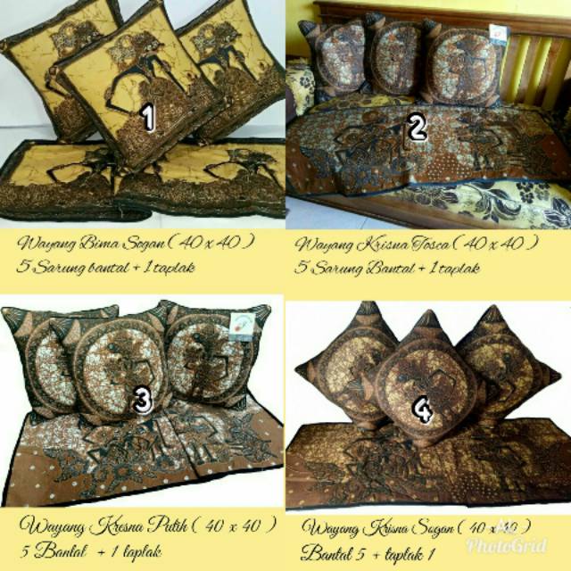 Jual SET SARUNG BANTAL DAN TAPLAK MEJA BATIK - MOTIF WAYANG BIMA KRISNA ...
