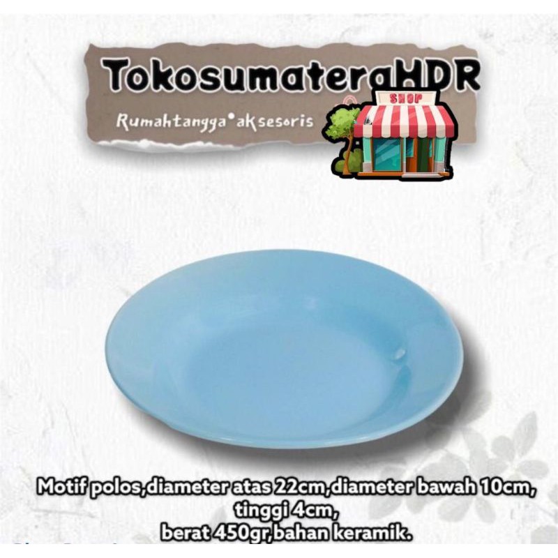 Jual Piring Plate Makan Keramik 8.5inch 22cm Polos Warna Biru | Shopee ...